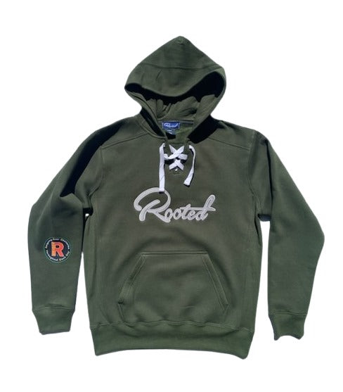 Custom Rooted Lace Up Hoodie – ROOTED SOCIETY